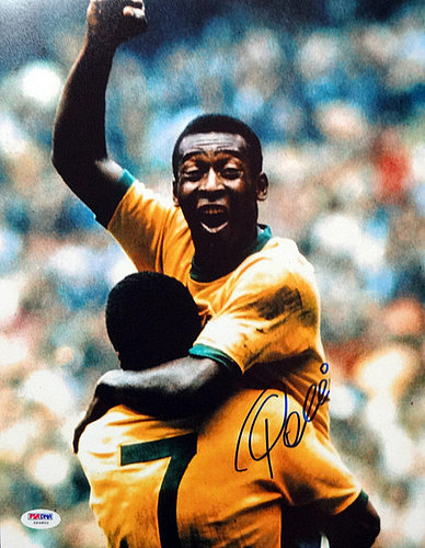Signed Pele Autographed 11x14 Photo CBD Brazil - PSA/DNA Certified